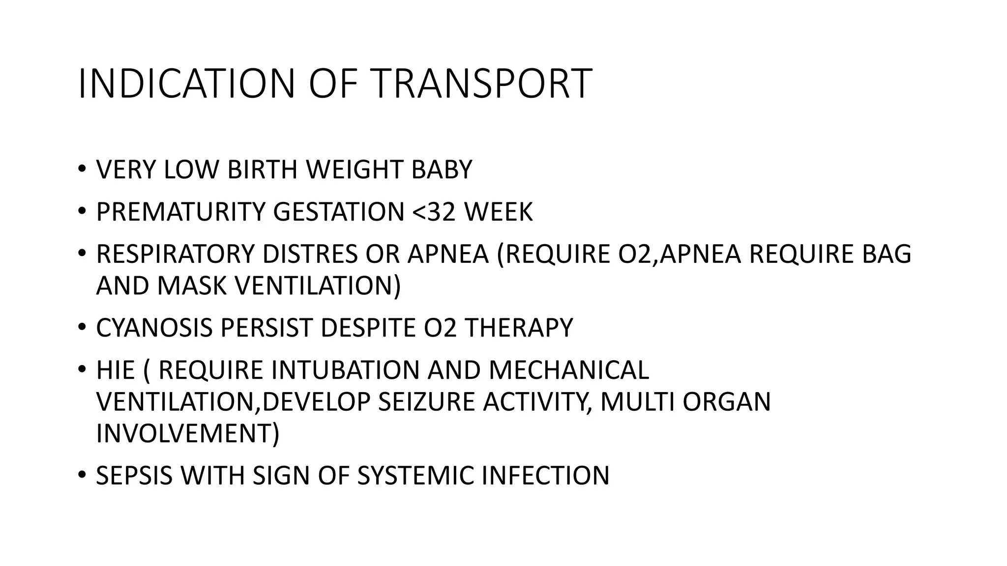 NEONATAL TRANSPORT IN INDIA | PPTX