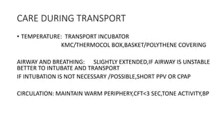 NEONATAL TRANSPORT IN INDIA | PPTX