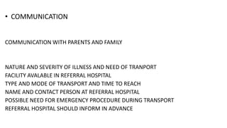 NEONATAL TRANSPORT IN INDIA | PPTX