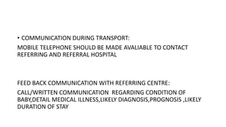 NEONATAL TRANSPORT IN INDIA | PPTX