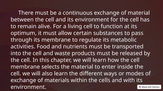 Transport Mechanism-Biology 1-Grade 12-Quarter 1 | PPTX
