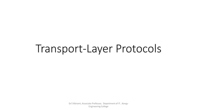Transport layer protocols : TCP and UDP | PPTX