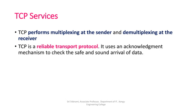 Transport layer protocols : TCP and UDP | PPTX