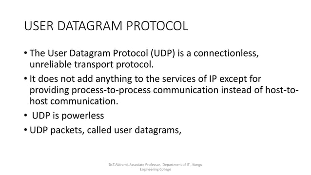 Transport layer protocols : TCP and UDP | PPTX