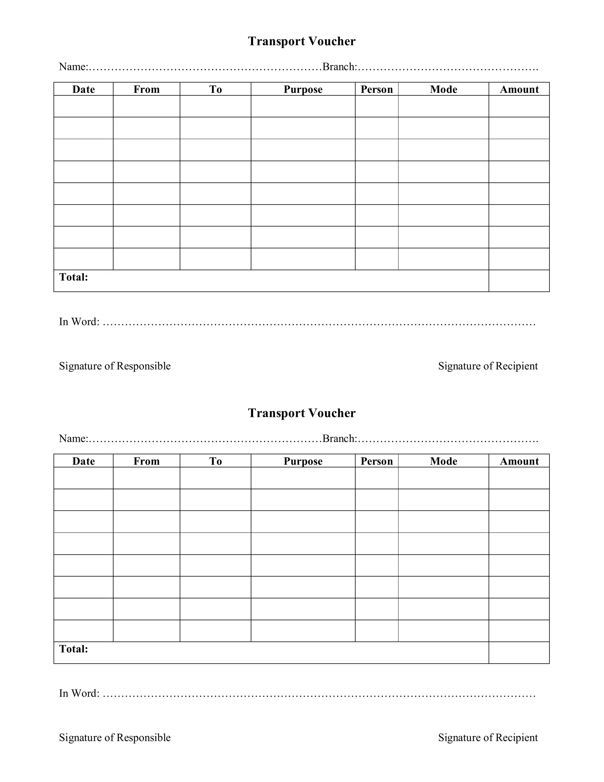 Transport voucher | PDF