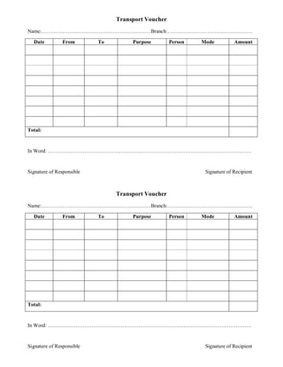 Transport voucher | PDF