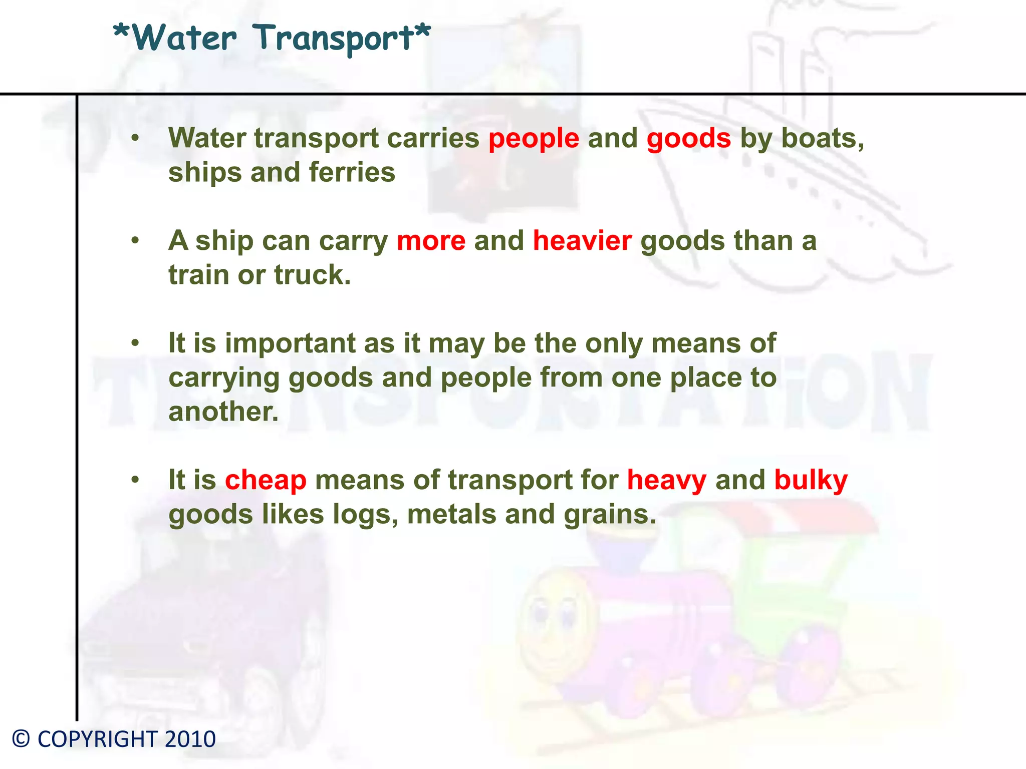 Transport water | PPTX