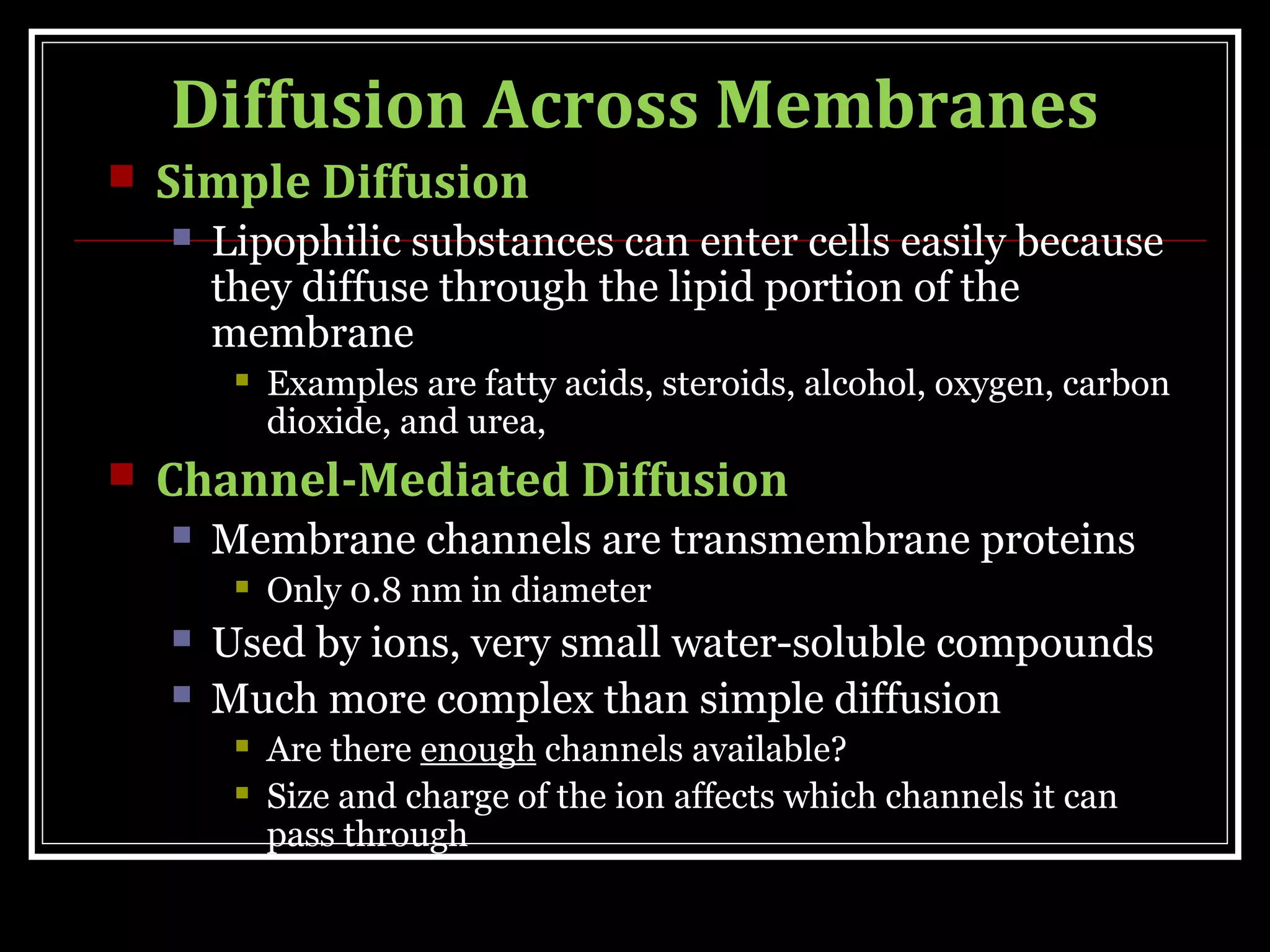 TRANSPORT ACROSS CELL MEMBRANE | PPT
