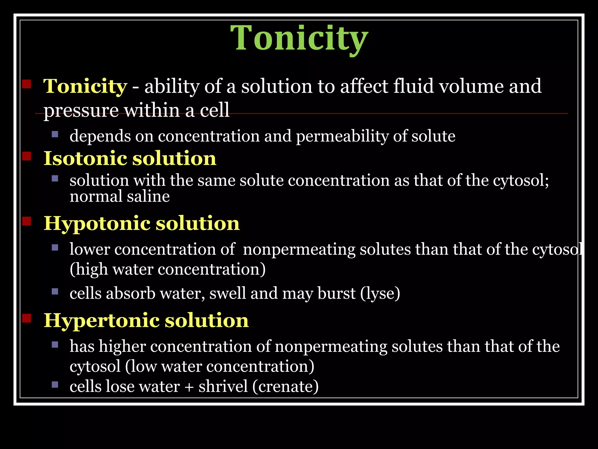 TRANSPORT ACROSS CELL MEMBRANE | PPT