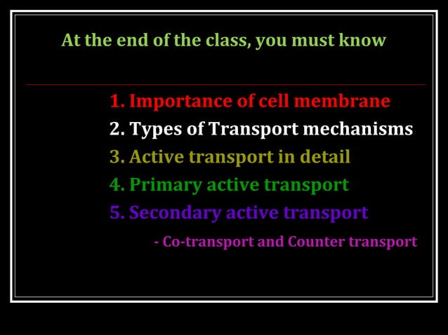 TRANSPORT ACROSS CELL MEMBRANE | PPT | Chemistry | Science