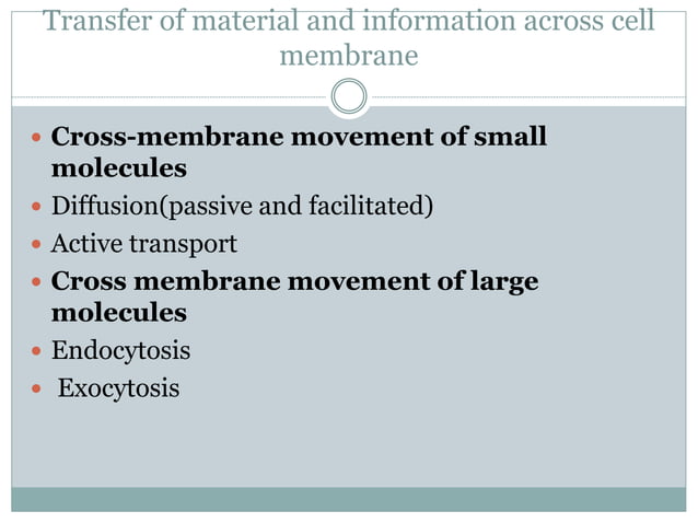 Transport across cell membrane | PPTX | Chemistry | Science