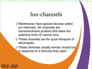 Transport across cell membrane | PPTX