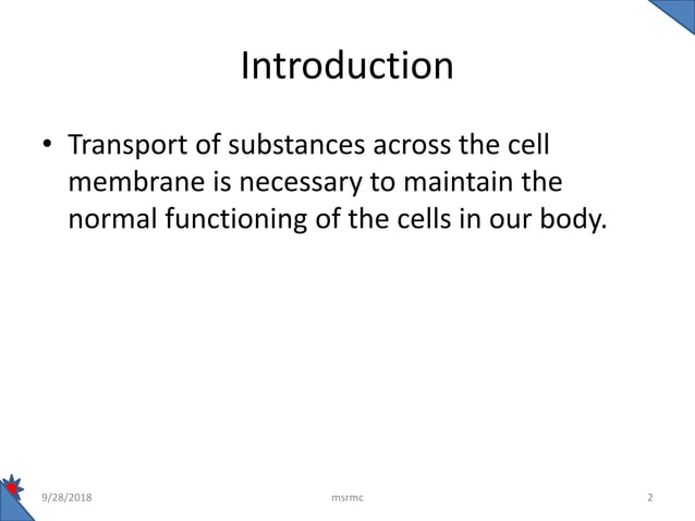 Transport across cell membrane | PPTX | Chemistry | Science