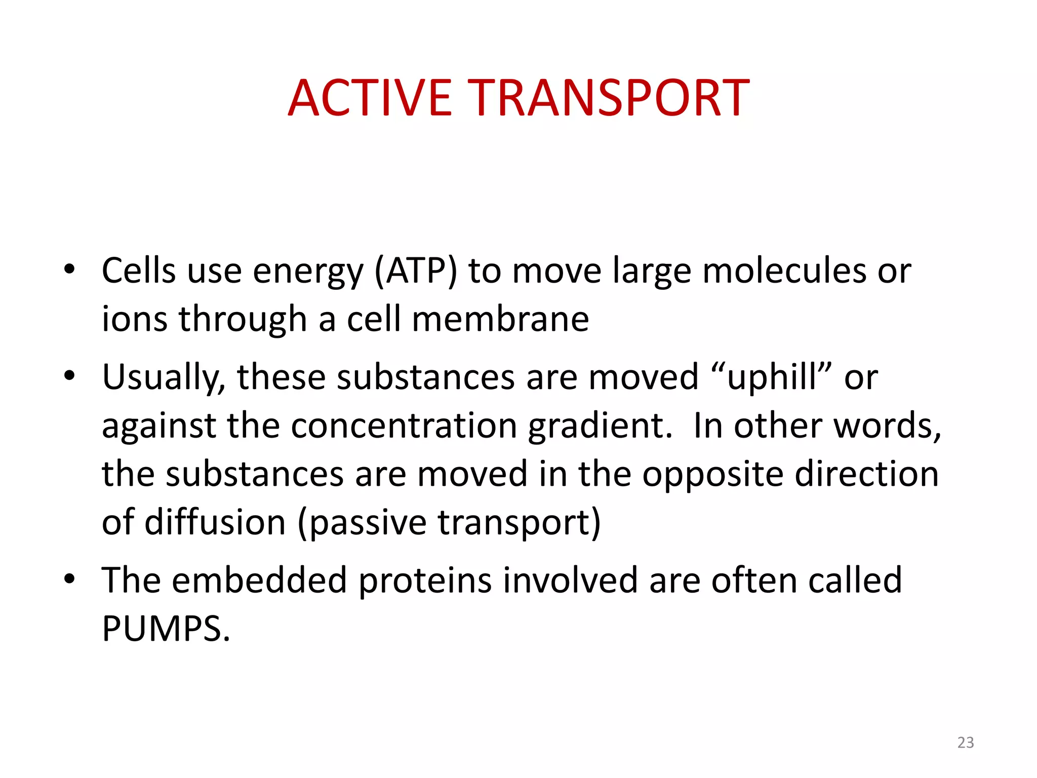 TRANSPORT ACROSS CELL MEMBRANE | PPTX