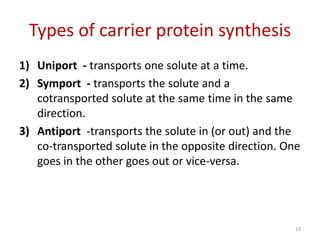 TRANSPORT ACROSS CELL MEMBRANE | PPTX