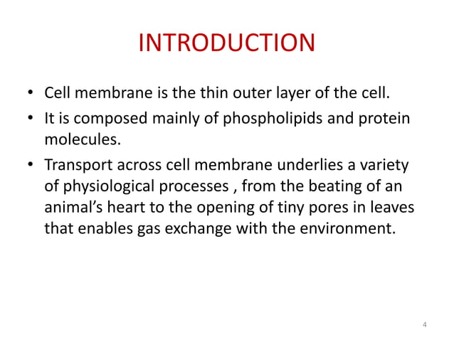 TRANSPORT ACROSS CELL MEMBRANE | PPTX