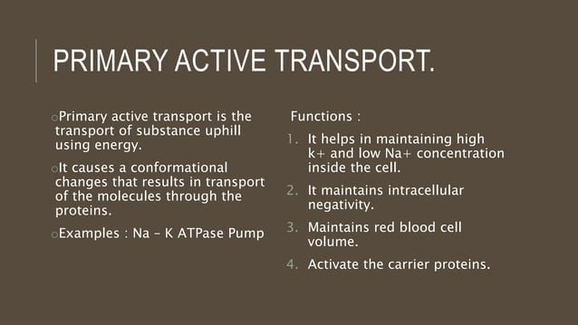 Transport across cell membrane | PPTX
