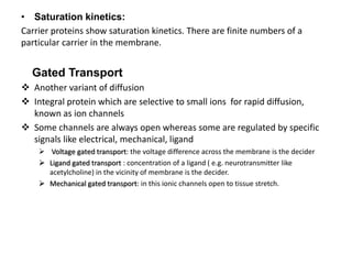 Transport across cell membrane i and ii | PPTX