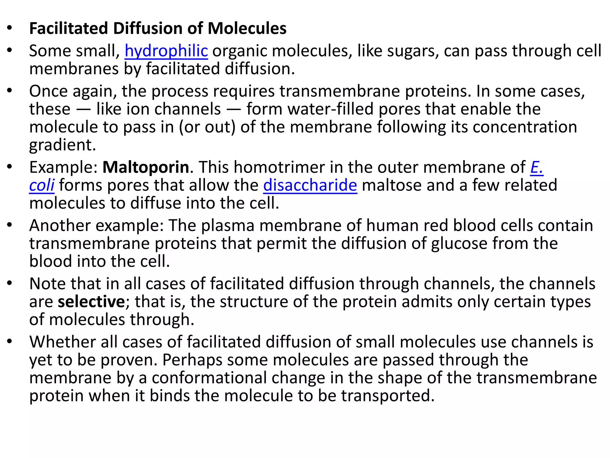 Transport across cell membranes | PPT