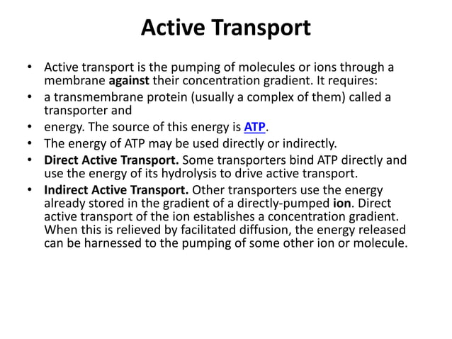 Transport across cell membranes | PPT