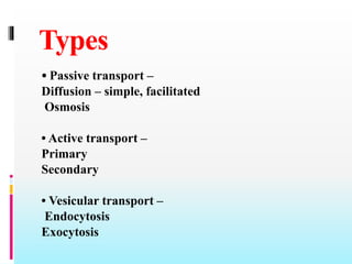 Transport across cell membrane | PPTX