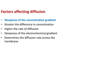Transport across plasma membrane | PPTX