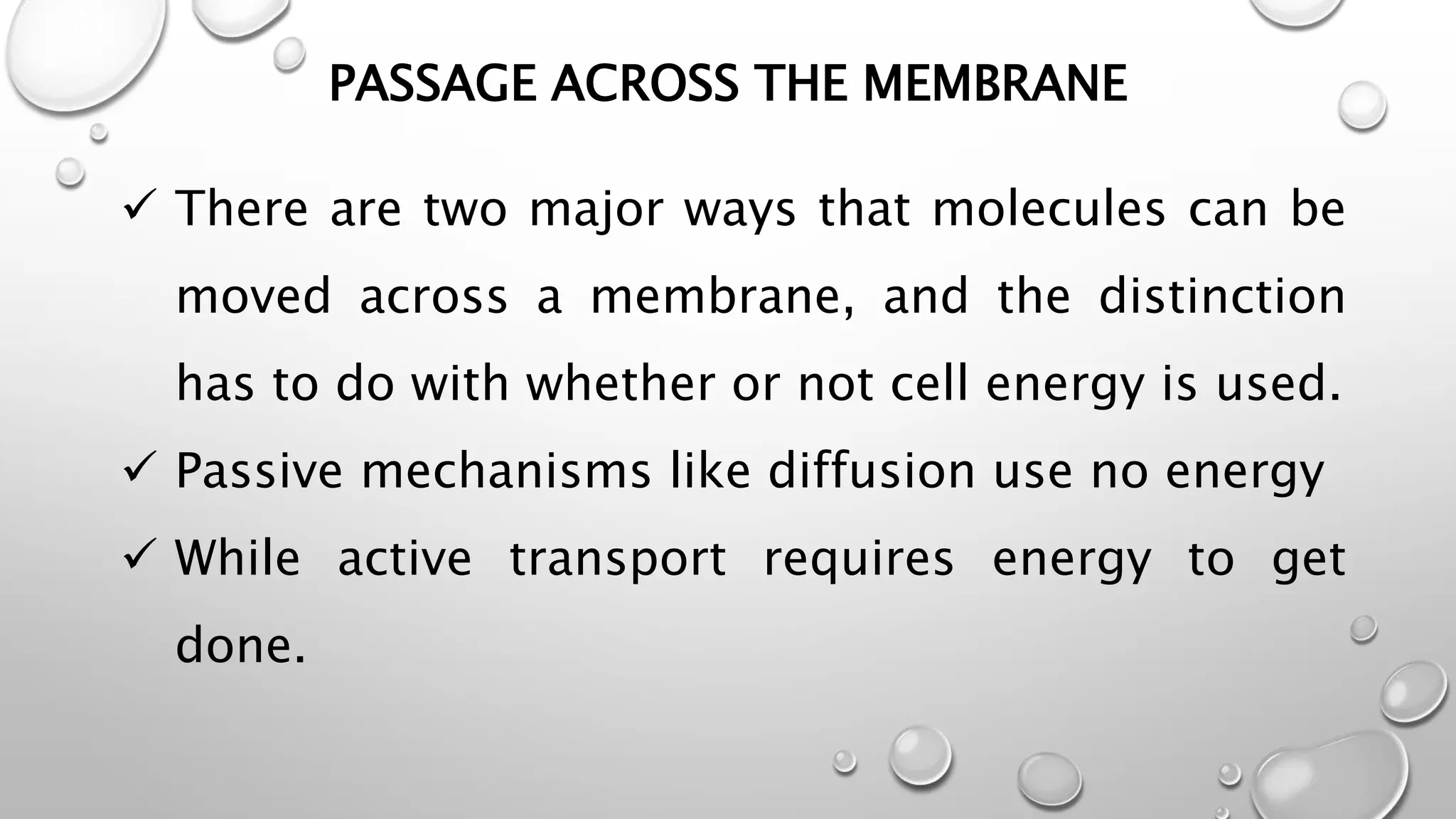 Transport across the cell membrane | PPT