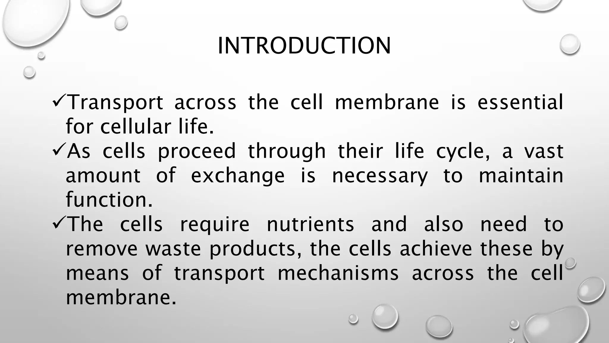 Transport across the cell membrane | PPT