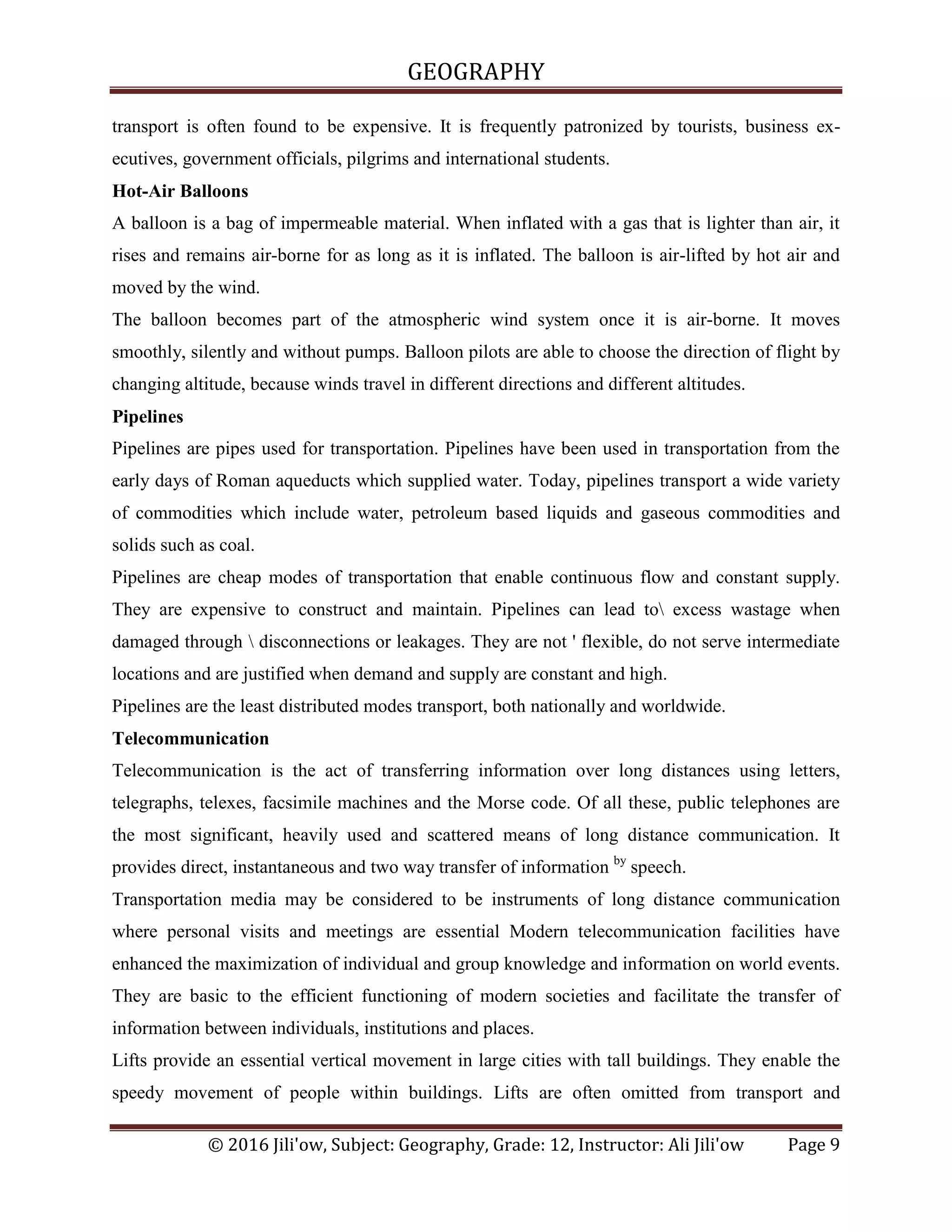 Transport and communication | PDF