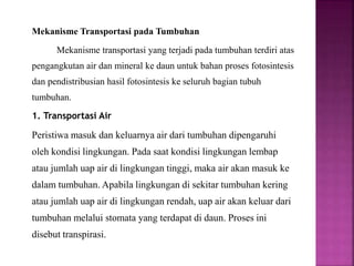 Transportasi dalam tanaman | PPTX