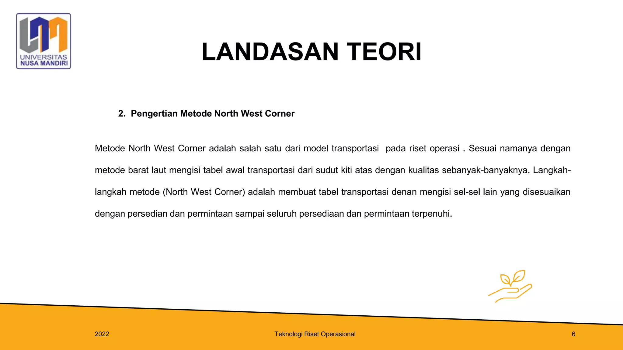 TRANSPORTASI METODE NORTH WEST.pptx