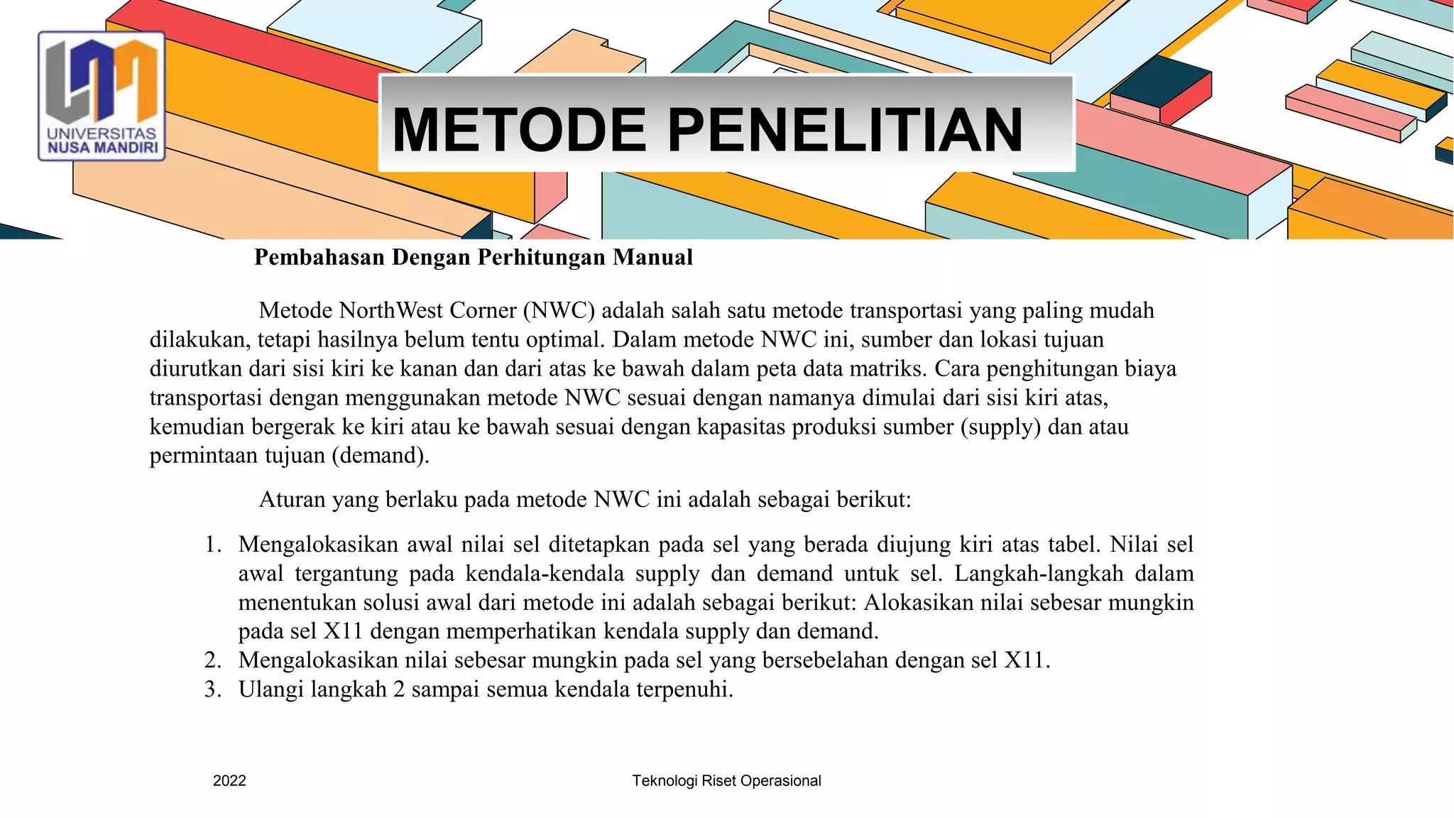 TRANSPORTASI METODE NORTH WEST.pptx
