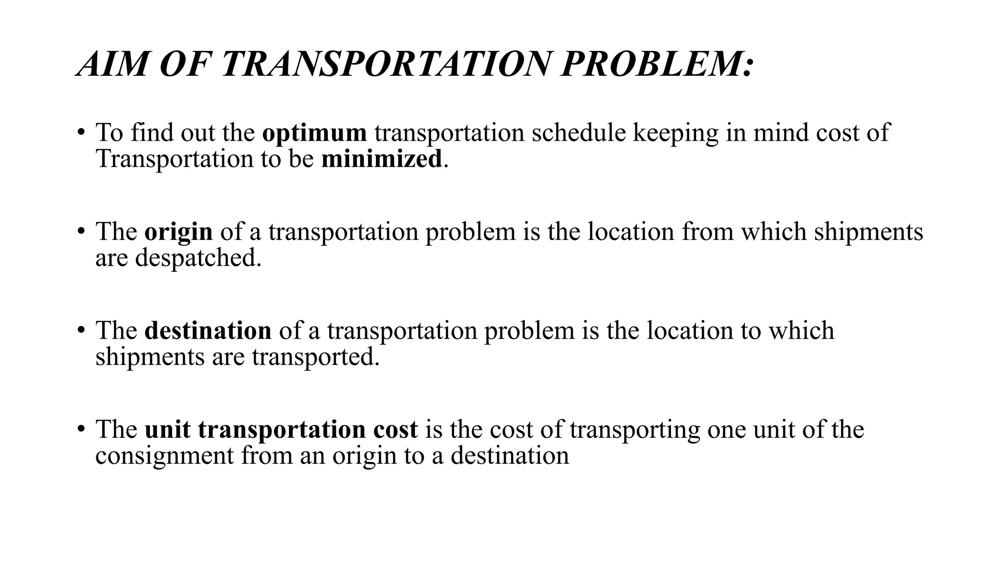 Transportation problems | PPTX