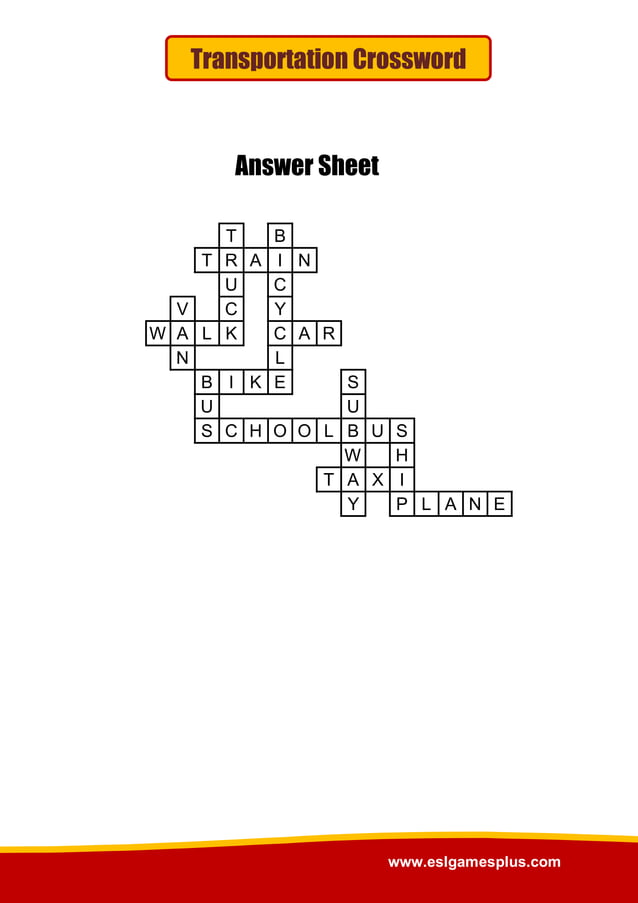 Transportation crossword | PDF