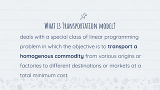Transportation model | PPT