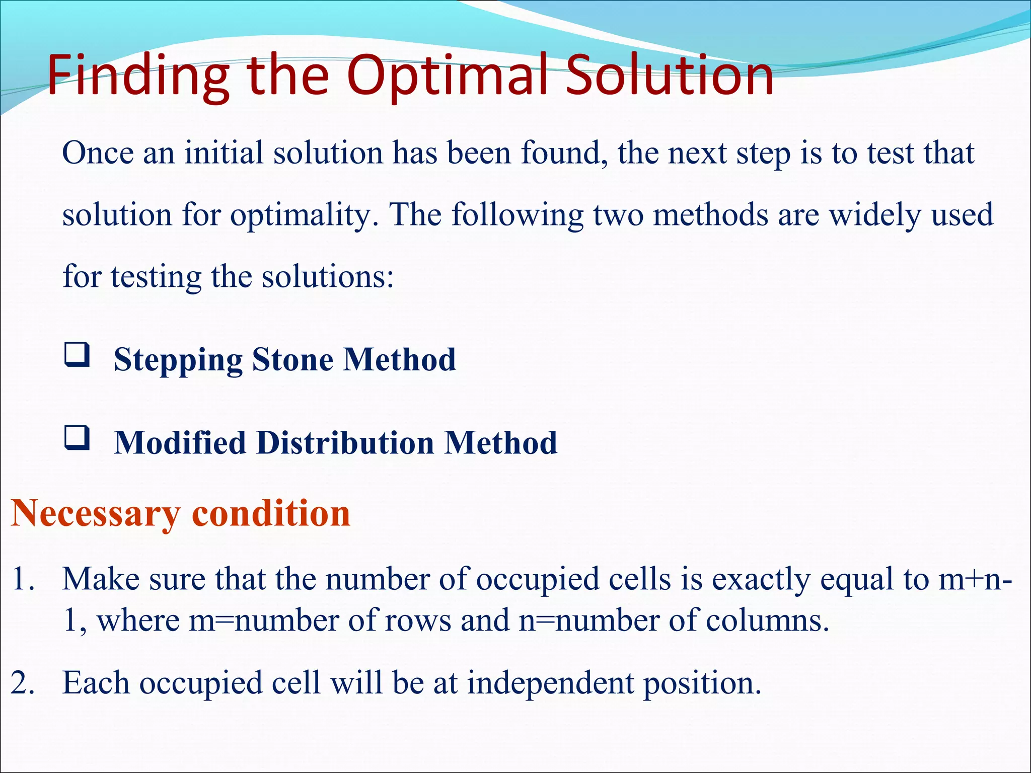 Transportation model and assignment model | PPT