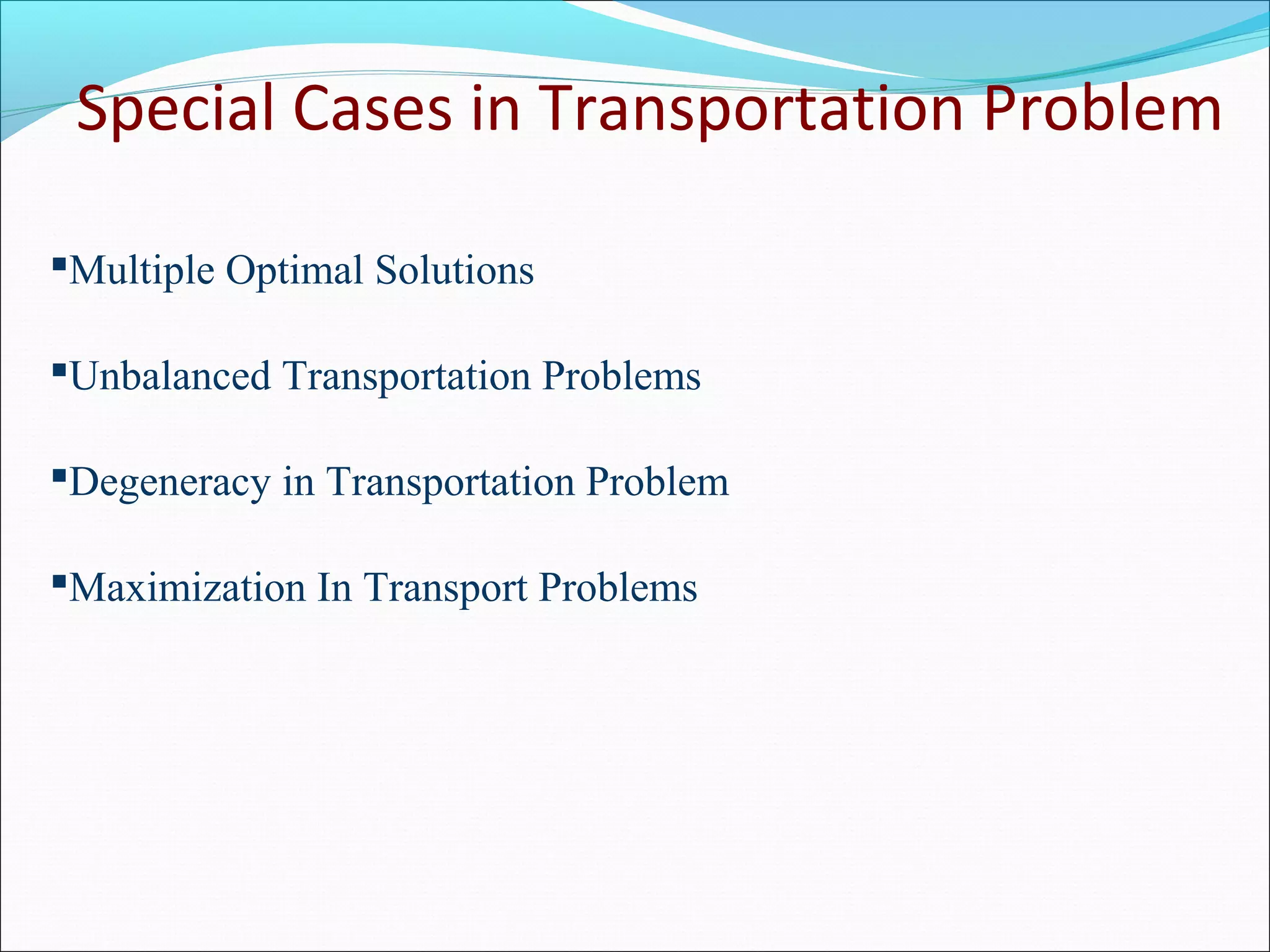 Transportation model and assignment model | PPT
