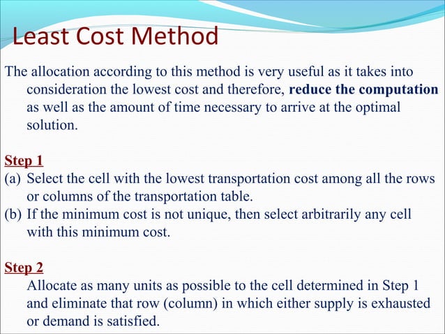 Transportation model and assignment model | PPT