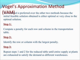 Transportation model and assignment model | PPT