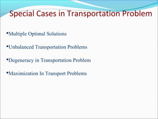 Transportation model and assignment model | PPT