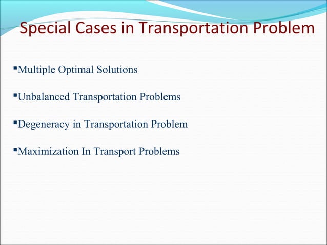 Transportation model and assignment model | PPT | Logistics and ...