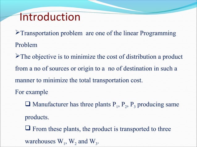 Transportation model and assignment model | PPT | Logistics and ...