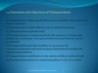 Transportation traffic eng.chapter 1 | PPTX