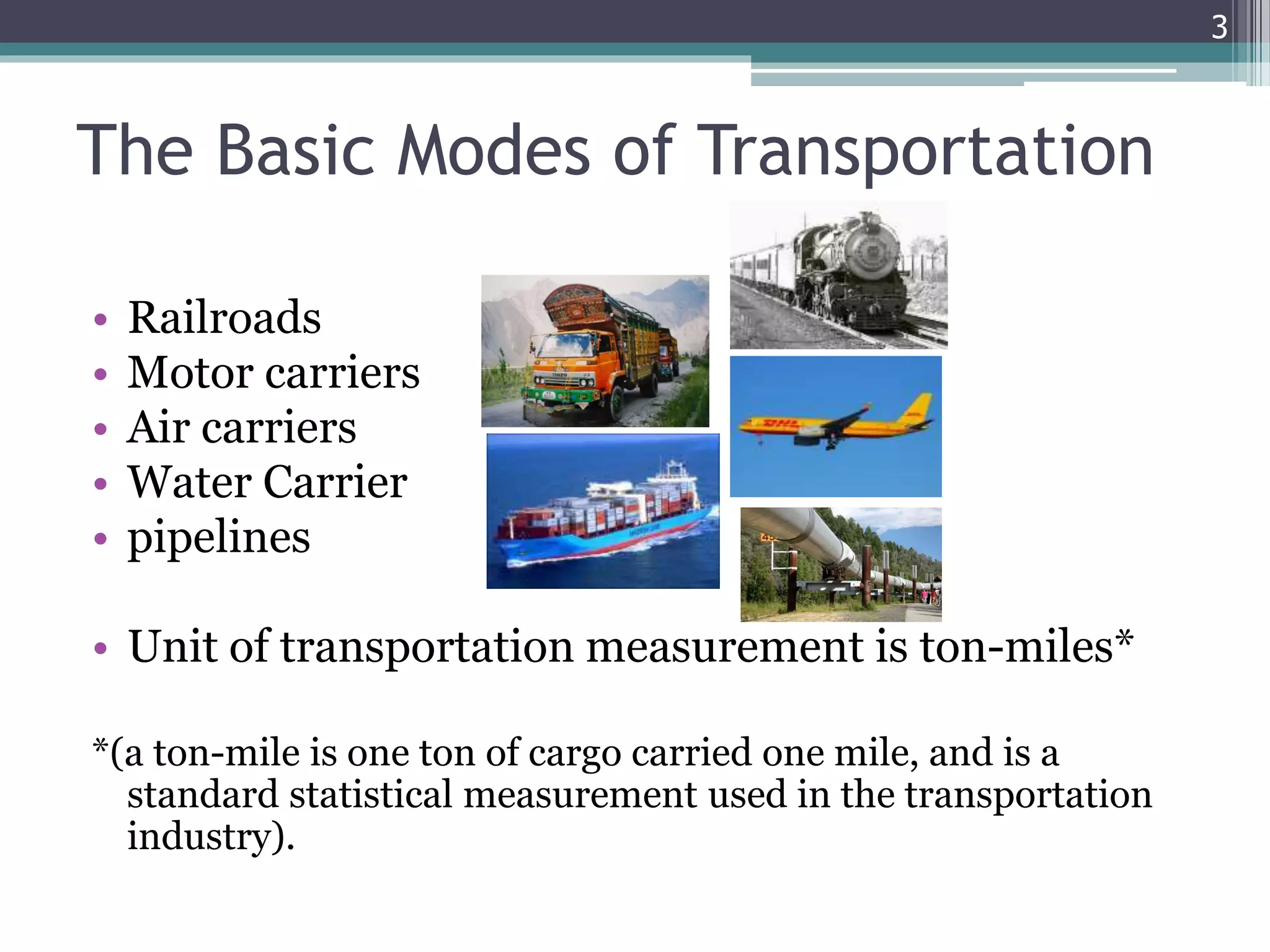 Modes of Transportation - Supply chain perspective | PPTX