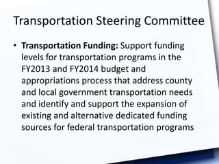 2013 Legislative Priorities: Transportation | PPTX