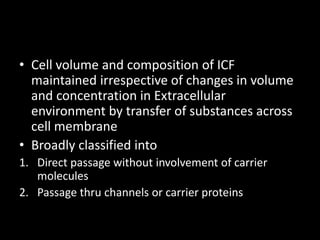 Transportation across cell membrane | PPTX