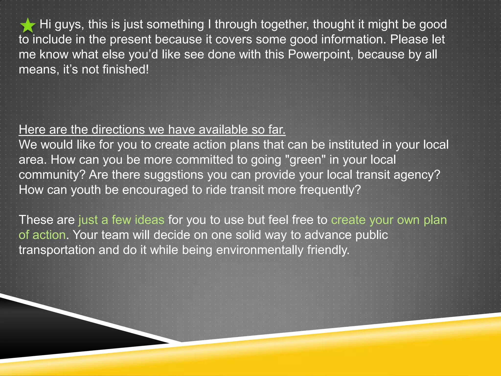 Transportation action plan | PPTX