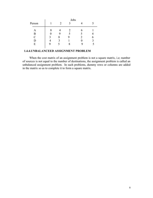 Transportation And Assignmentproblem Doc 4719