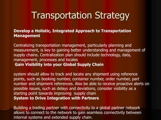 Transportation and delivery strategy | PDF