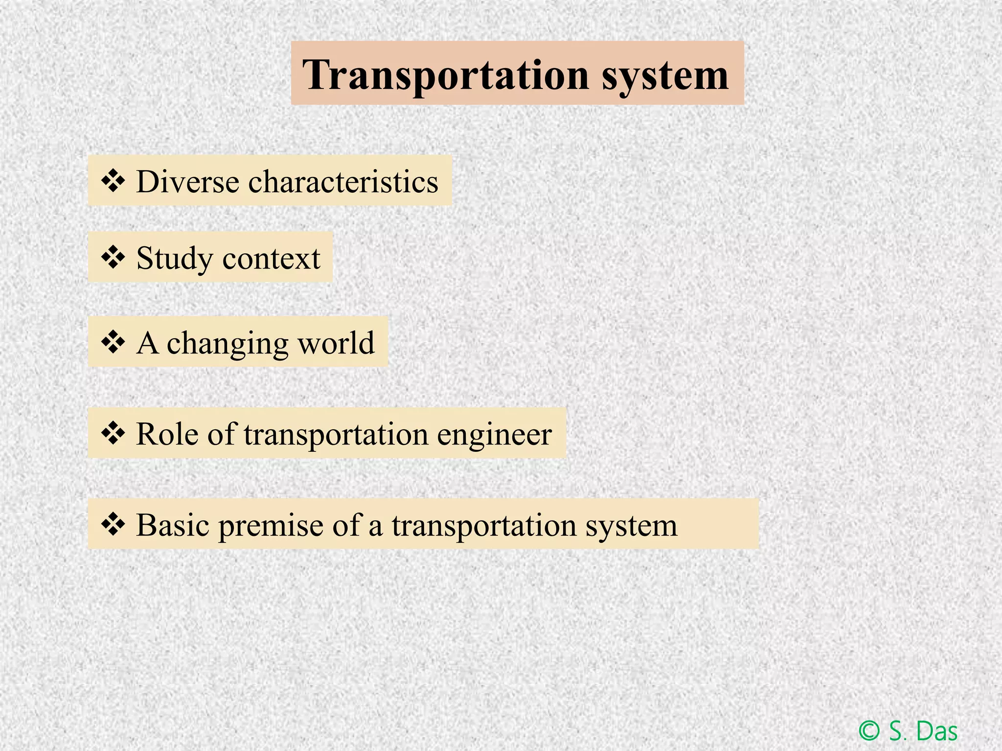 Transportation and highway engineering part 1 | PPTX